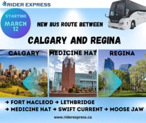 New bus route between Calgary and Regina. - Rider Express