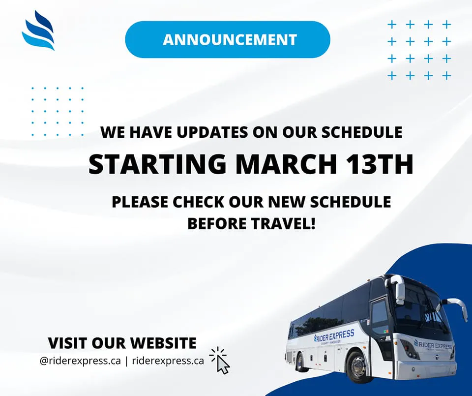 Bus Schedule Updates Rider Express